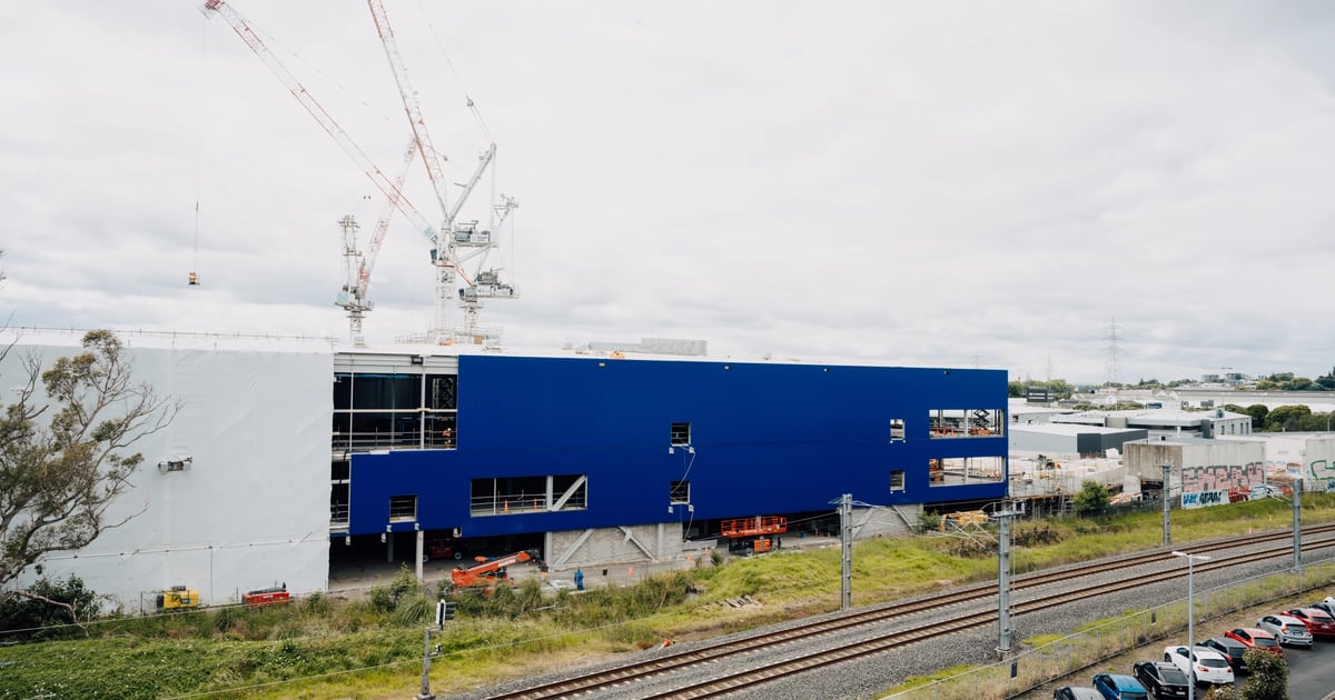 Construction of first IKEA store in New Zealand speeds up, warehouse finished as mass ...