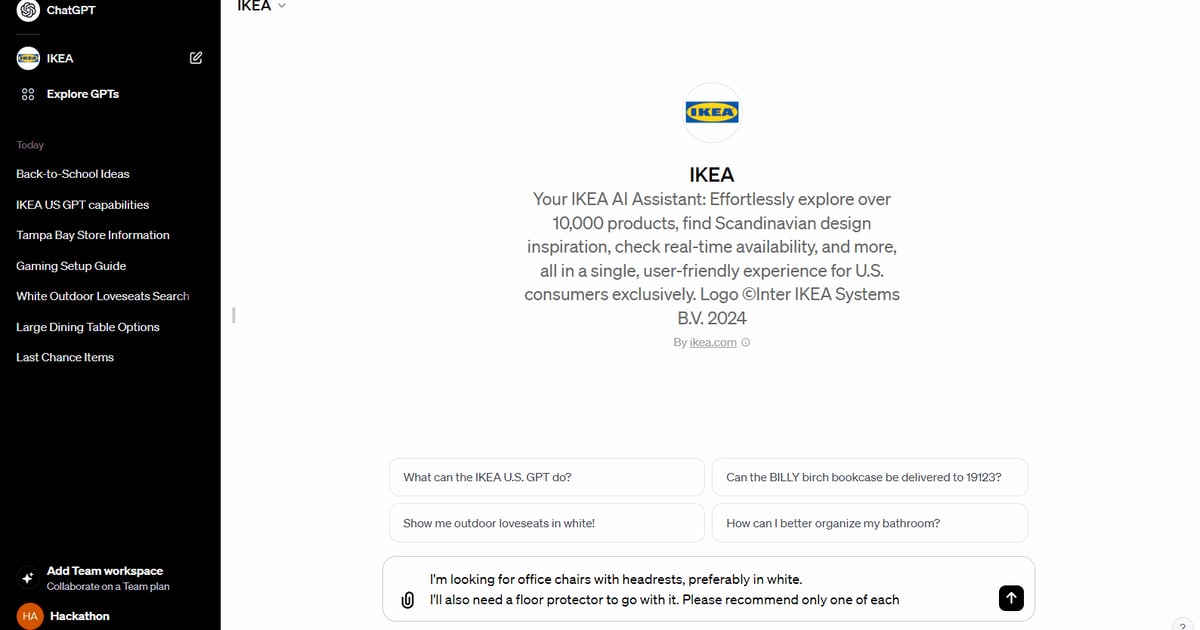 IKEA launches new AI-powered assistant in OpenAI GPT Store | Ingka Group